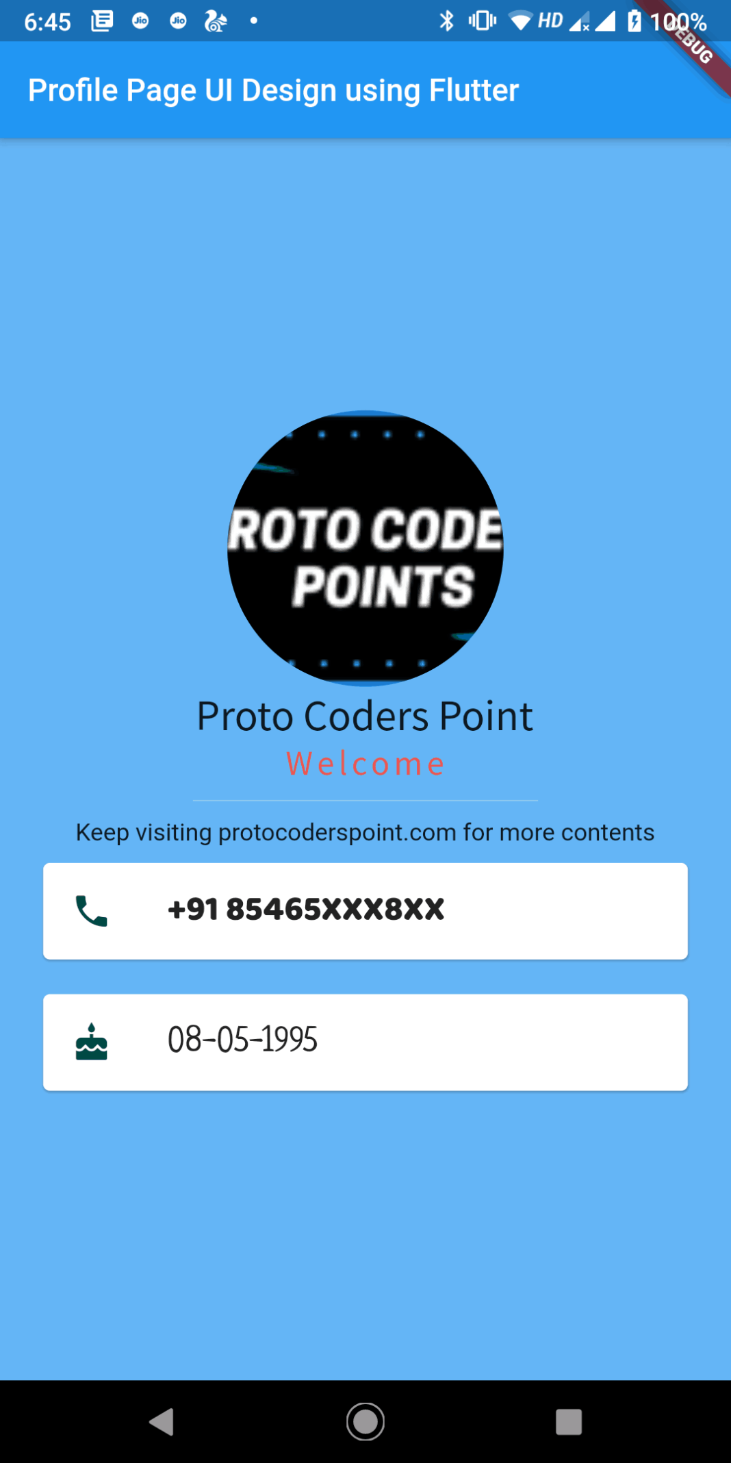 Flutter Profile Page UI Design Using Flutter Card & ListTile Widget Flutter Profile Page UI Design Using Flutter Card & ListTile Widget