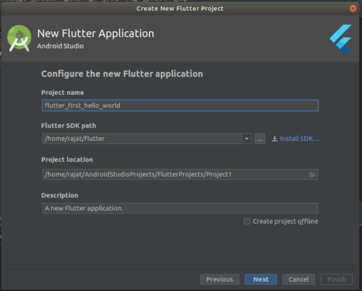 Install flutter plugin android studio - flutter hello world