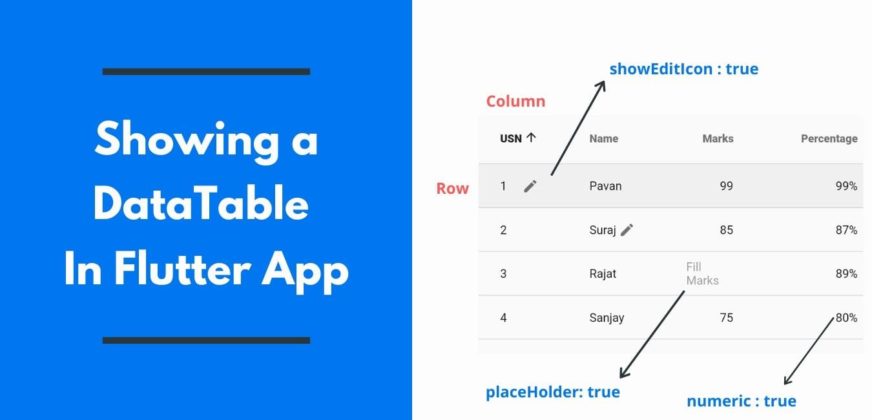 Flutter Data Table - A flutter widget of the week - Proto Coders Point