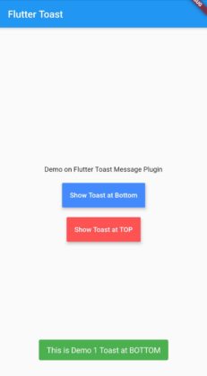 Flutter Toast Message Example - Show Toast in flutter