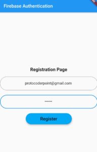 Flutter Login and Registration Page using Firebase Authentication