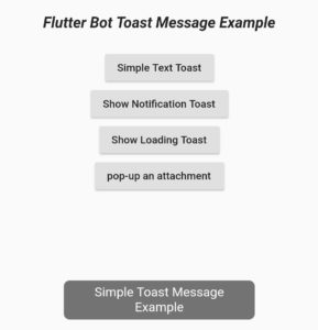 Flutter Bot Toast Library - Show Toast message , Toast Notification etc