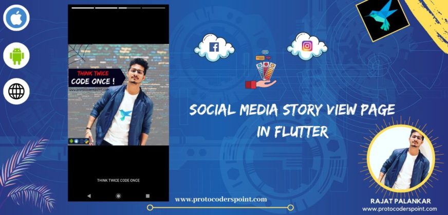 Social Media Story View Page development using Flutter