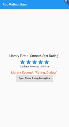 How to create rating bar dialog in Flutter App - a smooth star rating flutter dialog