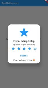 How to create rating bar dialog in Flutter App - a smooth star rating flutter dialog