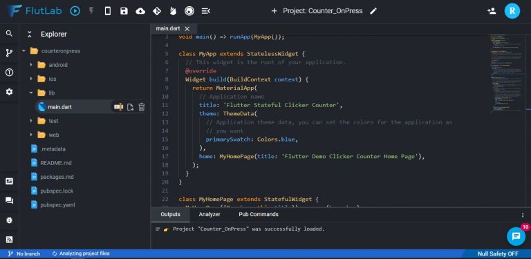 Now Develop Flutter App Online using FlutLab IDE