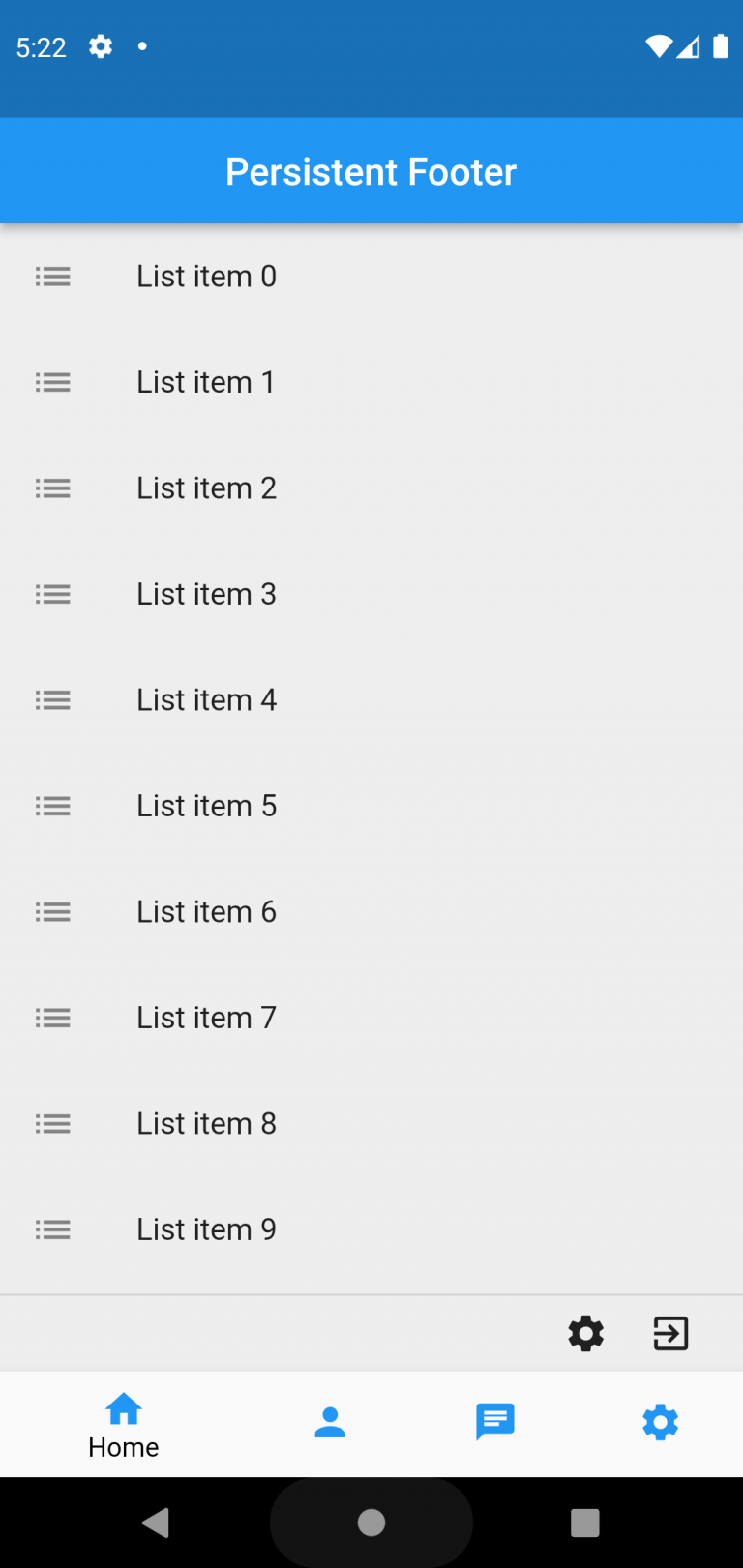 Persistent footer button flutter example