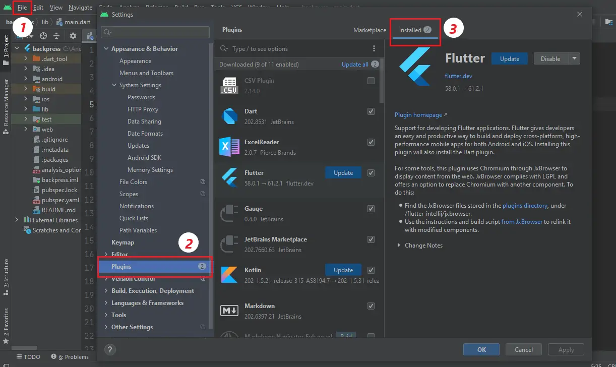 How to uninstall flutter from android studio How to uninstall flutter from android studio