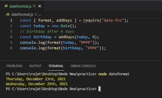 How To Use Nodejs Date fns Date Javascript Library
