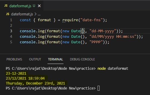 How To Use Nodejs Date fns Date Javascript Library