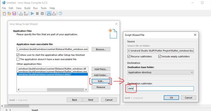 How to create .exe installation file of flutter windows Application