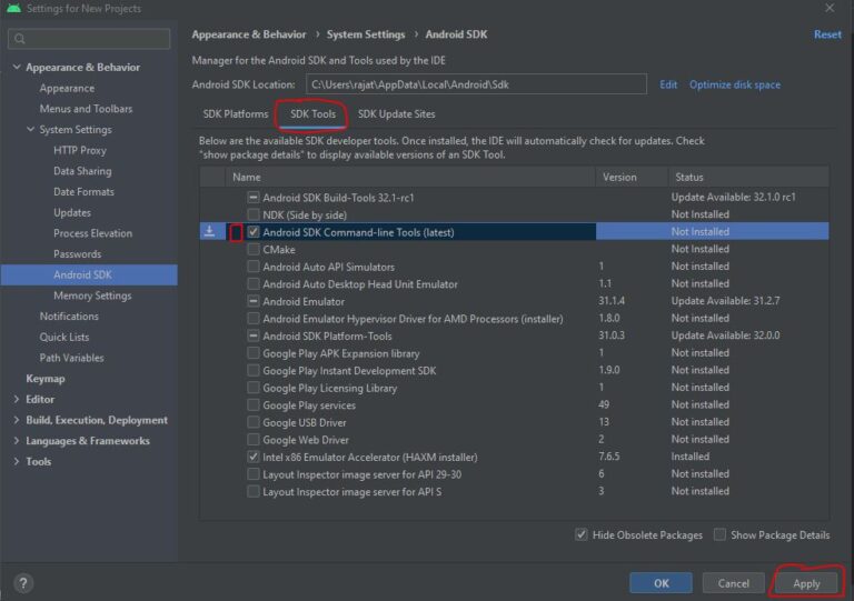 [100% working Solution] cmdline-tools component is missing Flutter