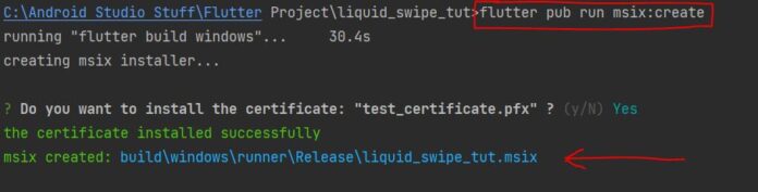 Flutter MSIX Package - Create .msix installer for flutter windows