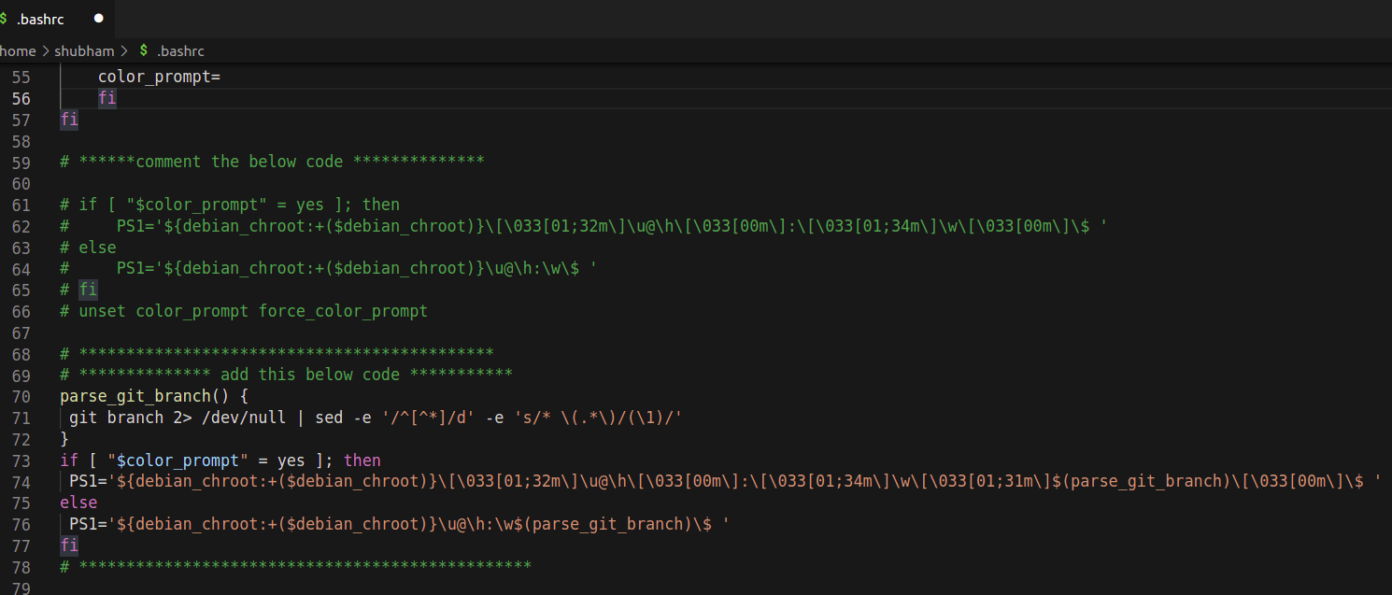 How to show git brand name on terminal